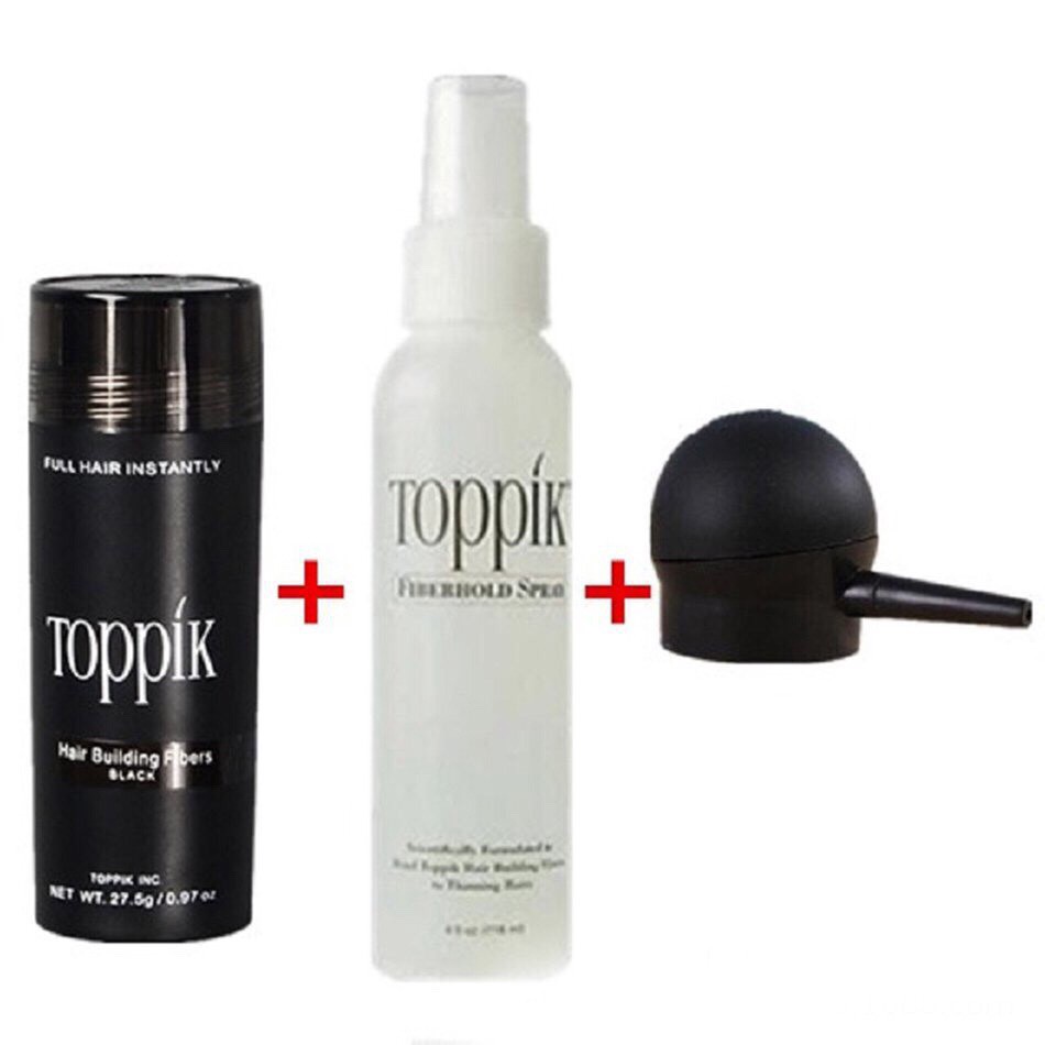 ชุดเซ็ท ผงไฟเบอร์toppik สเปรย์toppik หัวพ่นsevich ปิดผมบาง หัวล้าน