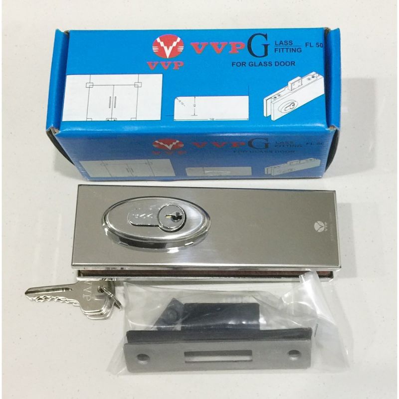 กุญแจประตูกระจกบานเปลือย VVP FL-50 สแตนเลส 304 | Shopee Thailand