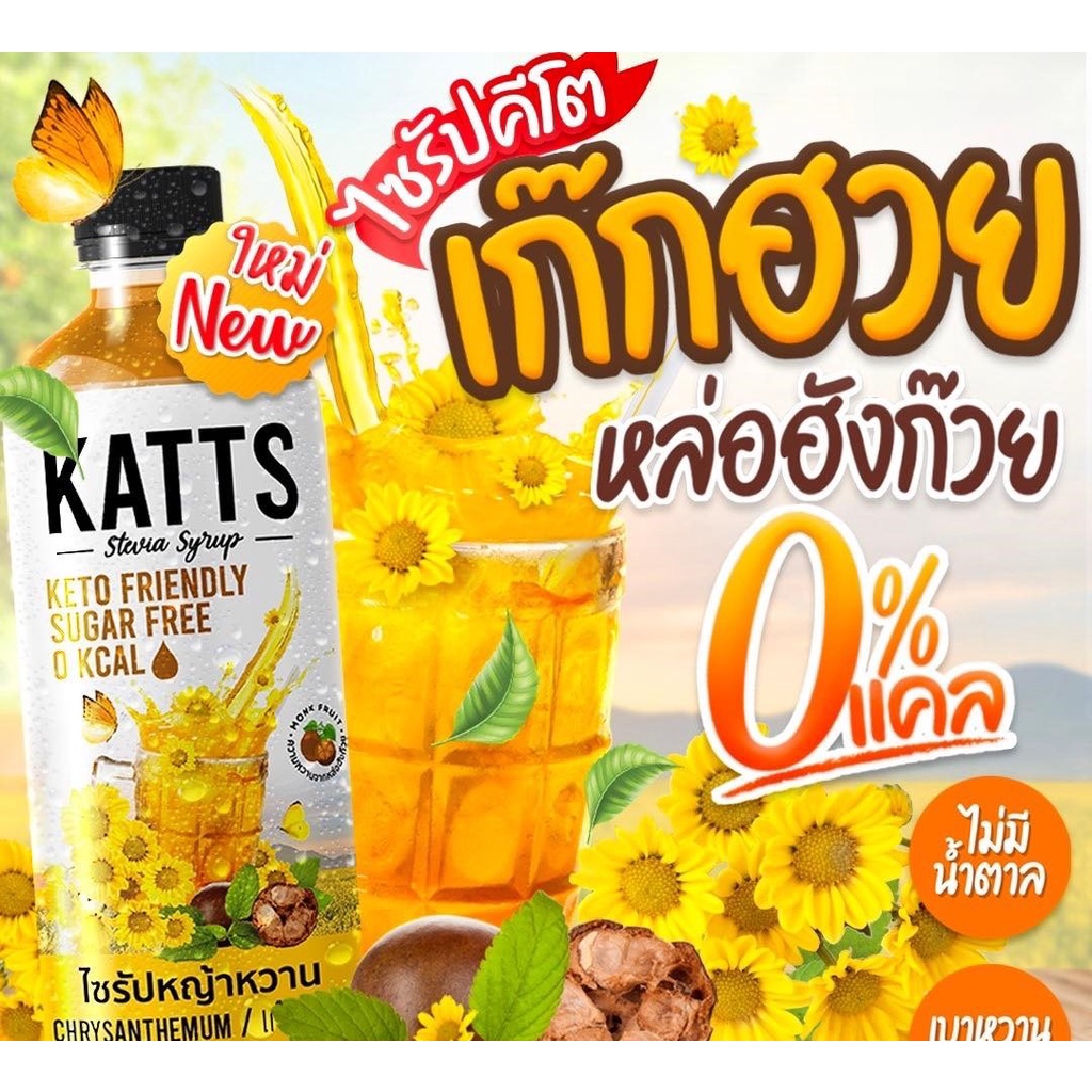 ไซรัปคีโต ไซรัปหญ้าหวาน 0 kcal 23 รสชาติ KATTS Keto Syrup Stevia Syrup | Shopee Thailand