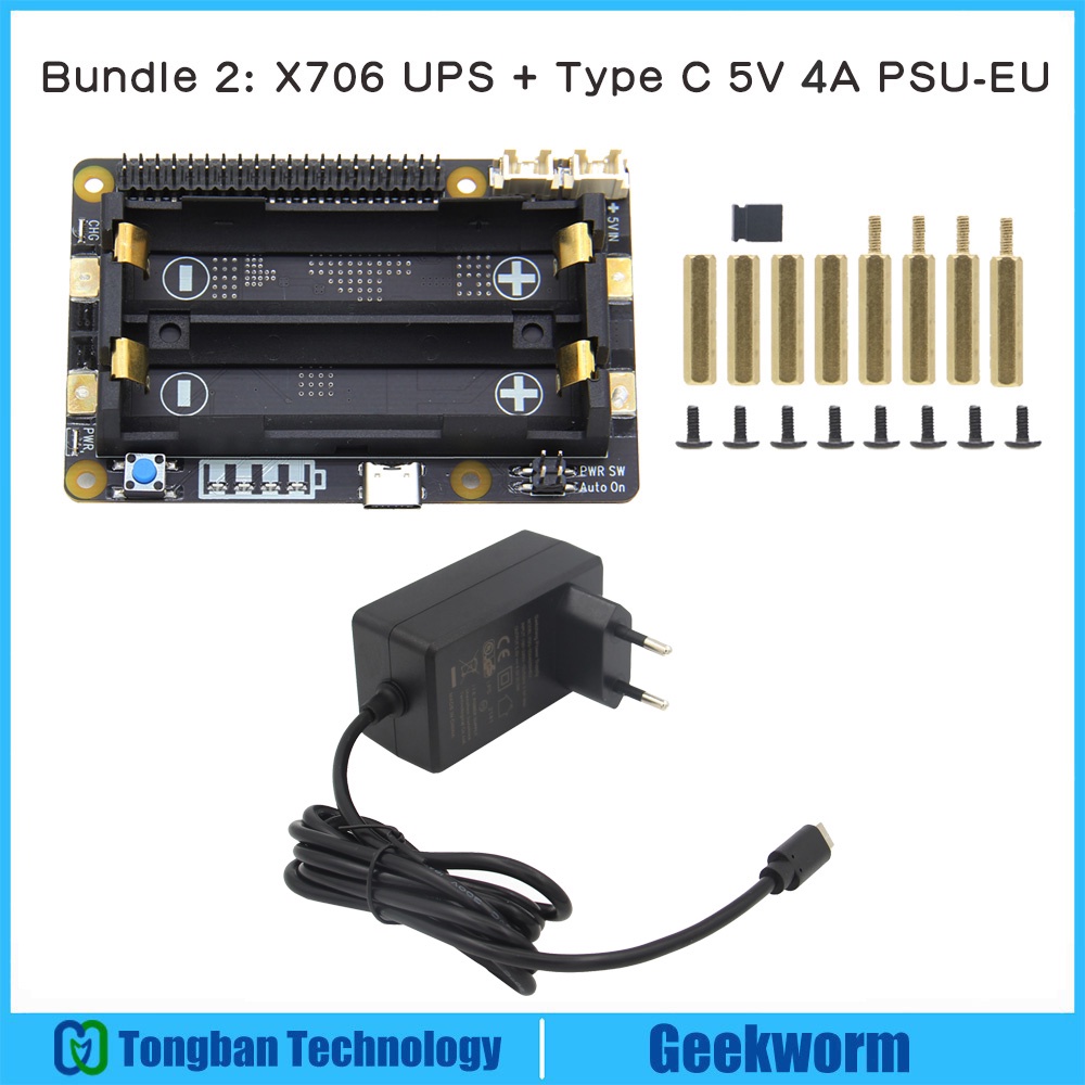 Raspberry Pi X706 V1.1 18650 UPS HAT Shield with Auto Power On for ...