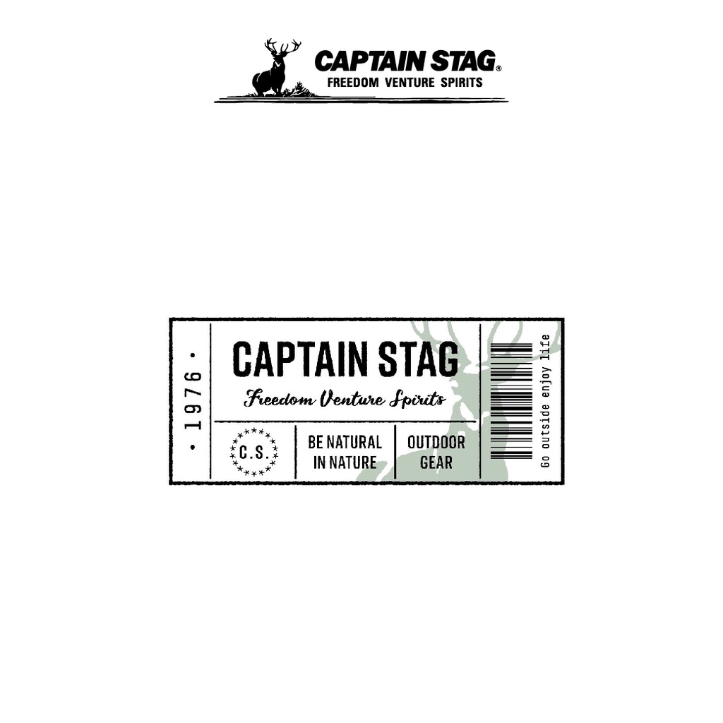 CAPTAIN STAG CS DESIGN STICKER (TICKET / RECTANGLE) 90 × 40MM สติกเกอร์ ...