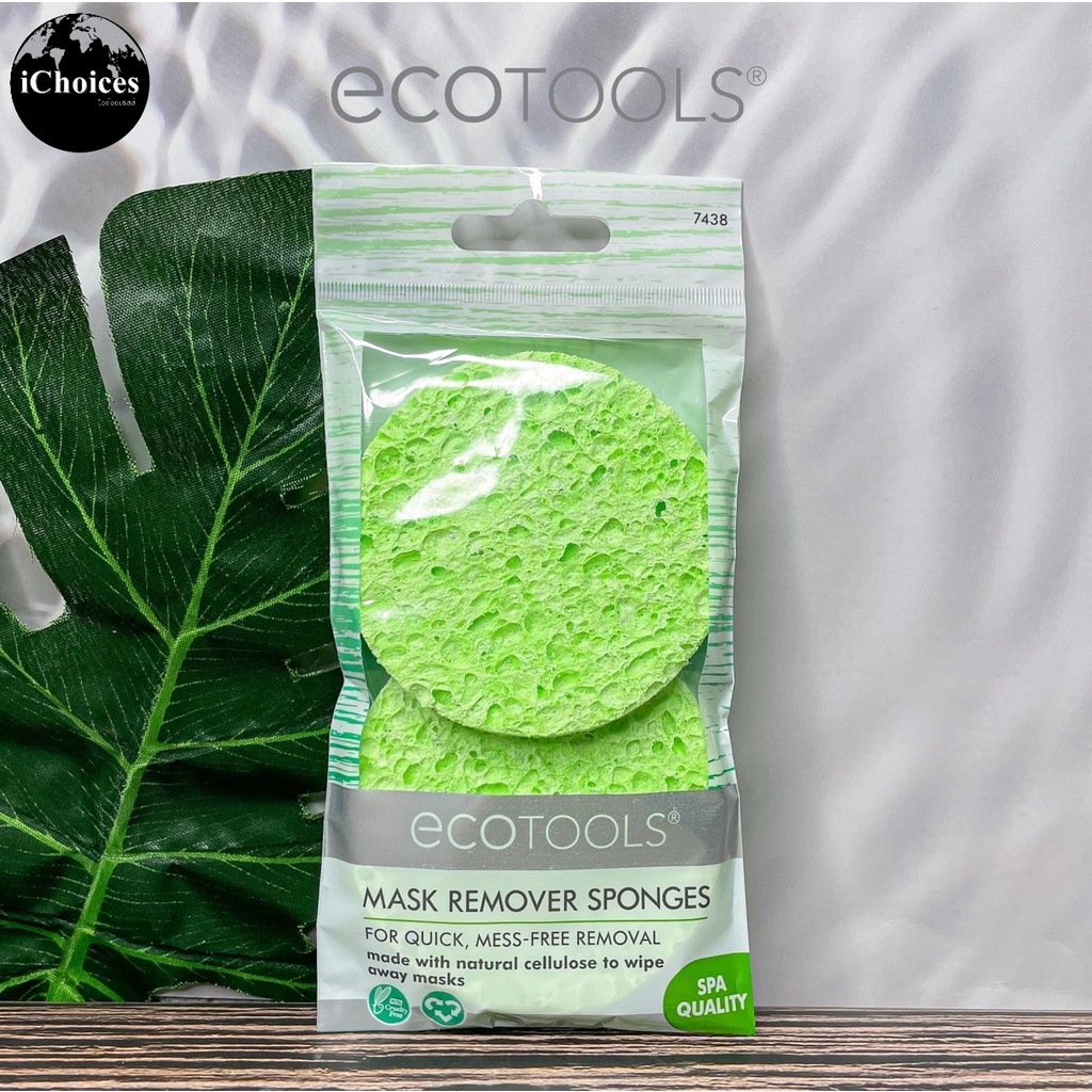 [ecotools] Mask Remover Sponges, 2 Count ฟองน้ำทำความสะอาดผิวหน้าหลัง ...