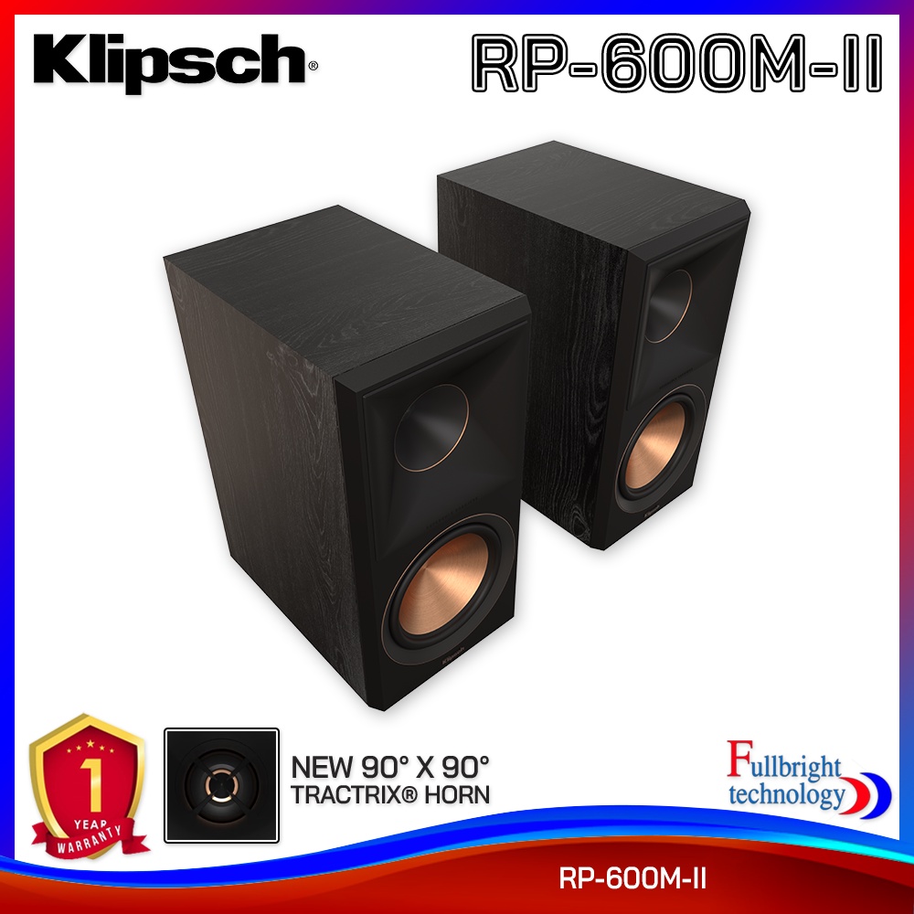 Klipsch RP-600M-II Bookshelf Speaker ลําโพงบุ๊คเชลล์ ดอกลำโพงขนาด 6.5 ...