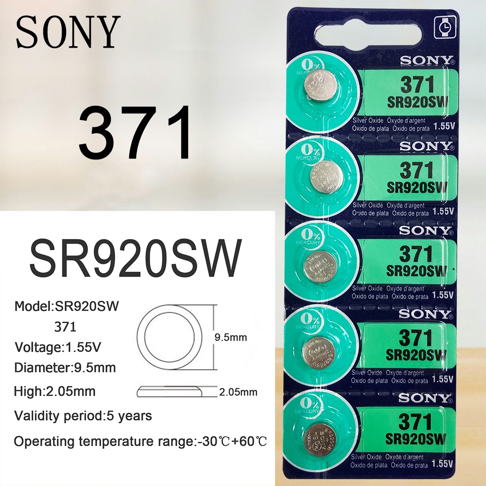 ถ่านกระดุม Sony SR920SW 371 / 920 ถ่าน ของแท้ 1.55V 0%Mucury จำหน่าย ...