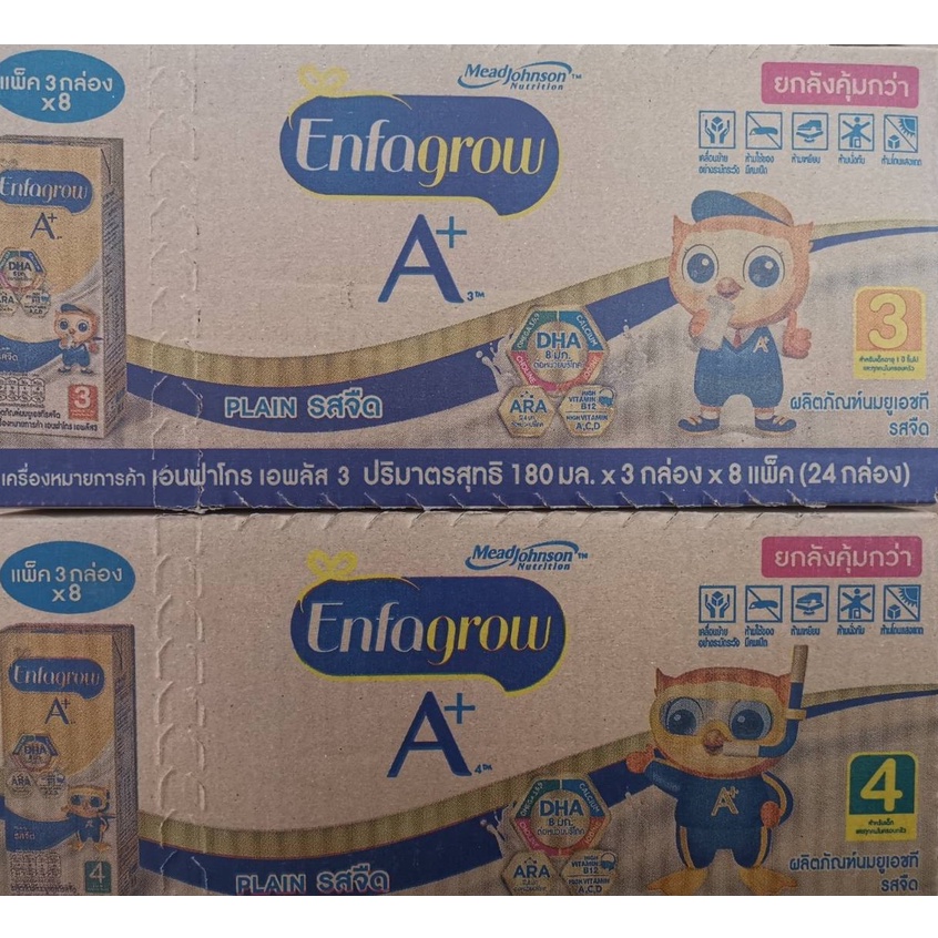 Enfagrow A+ UHT เอนฟาโกร เอพลัส สูตร 3,4 รสจืด 180 มล.x24 กล่อง ...