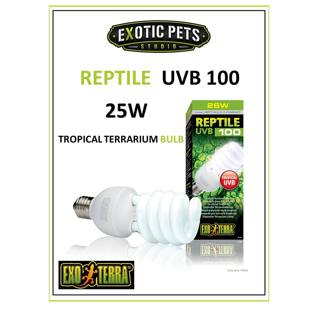 Exo Terra REPTILE UVB 100 หลอดไฟยูวีบี กำลังไฟ 25W | Shopee Thailand