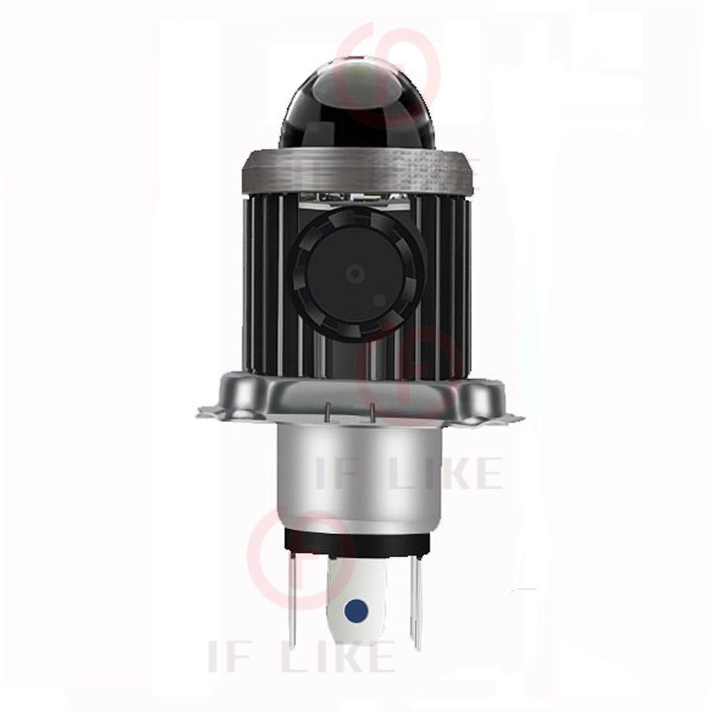 หลอดไฟหน้า LED 8000LM H4 H6 BA20d AC DC12V-80V สองสี สีขาว เหลือง พร้อมพัดลม สําหรับรถ ...