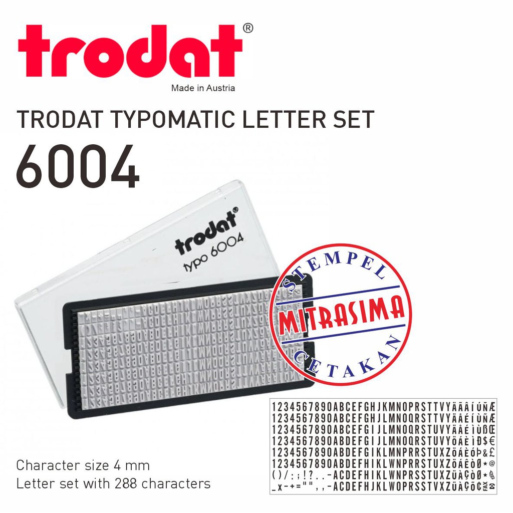 Trodat 6004 ( Typomatic Letter Set - ตัวอักษร ตัวเลขสําหรับแสตมป์ typo ...