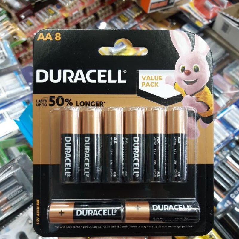 ถ่าน Duracell Alkaline Size AA 1.5V แพค 8ก้อน รุ่น LR6 ของใหม่ ของแท้ ...