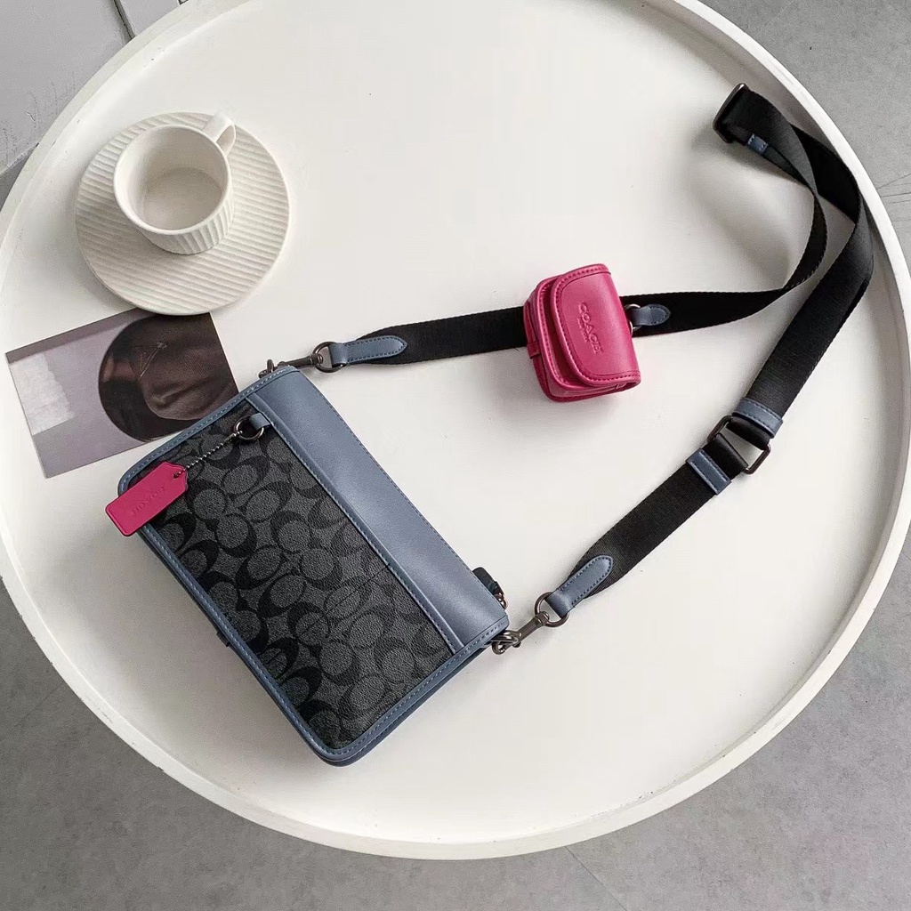 Coach C8141 กระเป๋าสะพายข้าง/ผ้าใบไฮบริดผู้ชายกระเป๋าถือกระเป๋าสะพายส ...