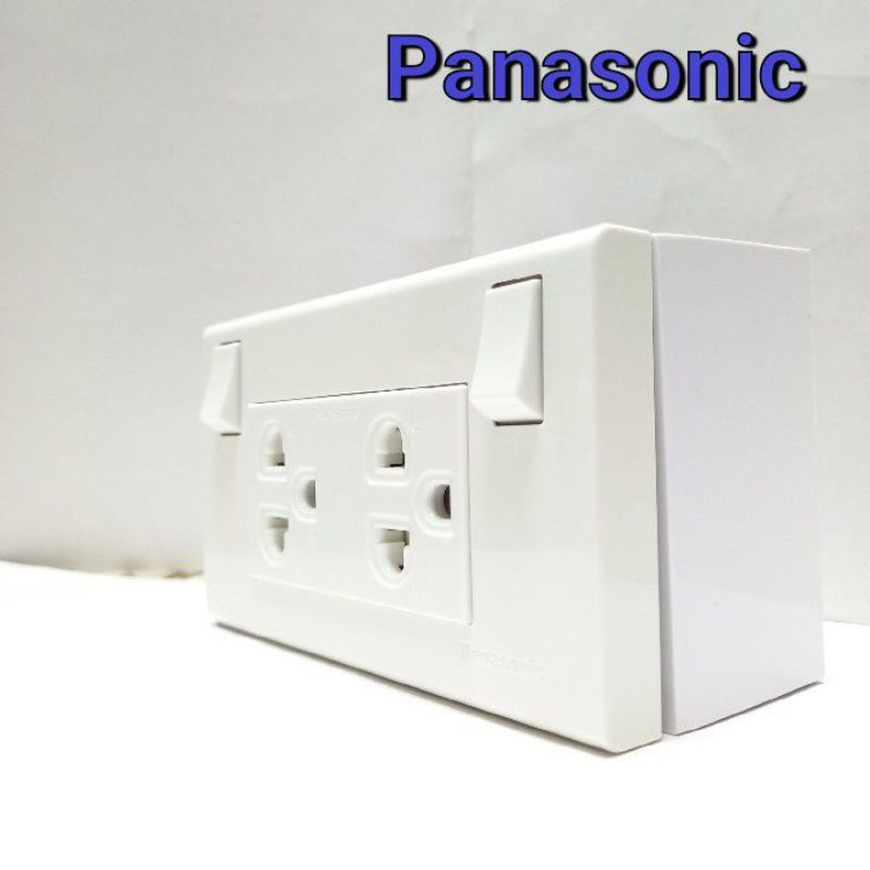 Panasonic พานาโซนิก ชุดเต้ารับ ปลั๊กกราวด์คู่ แบบมีสวิทช์ควบคุม พร้อม