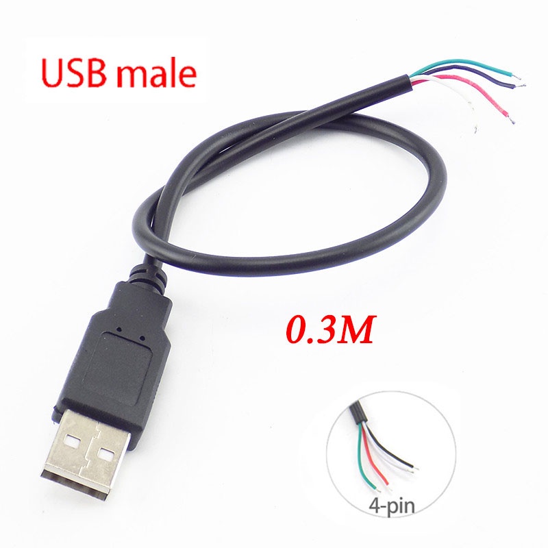 สายเคเบิลเชื่อมต่อพาวเวอร์ซัพพลาย 2-pin 4-pin Micro USB 2.0 Type-C AUX ...