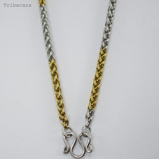 SF09 ขนาด 3 มม. ยาว 24 นิ้ว ลายถักเปีย สองกษัตริย์ สร้อยคอ สร้อยคอ ...