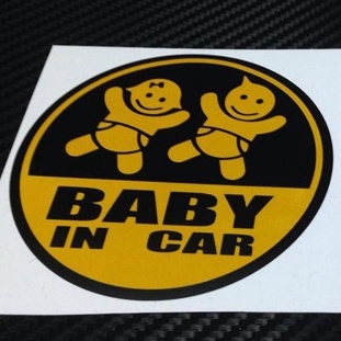 สติ๊กเกอร์ตัดคอม สะท้อนแสง 3M แท้ ลาย BABY IN CAR มีเด็กในรถ เด็กในรถ ...