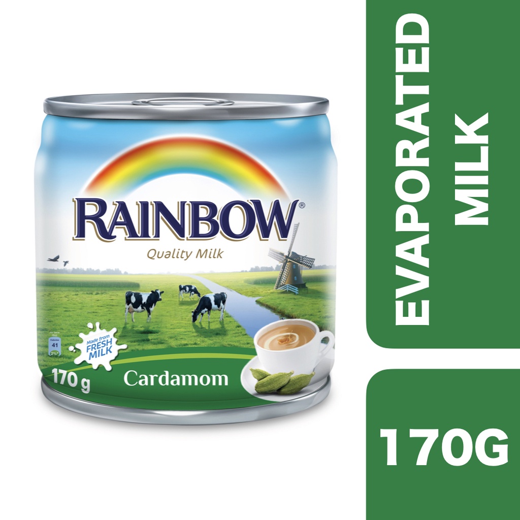 Rainbow Full Cream Evaporated Milk with Cardamom Flavour 170g ++ เรน ...