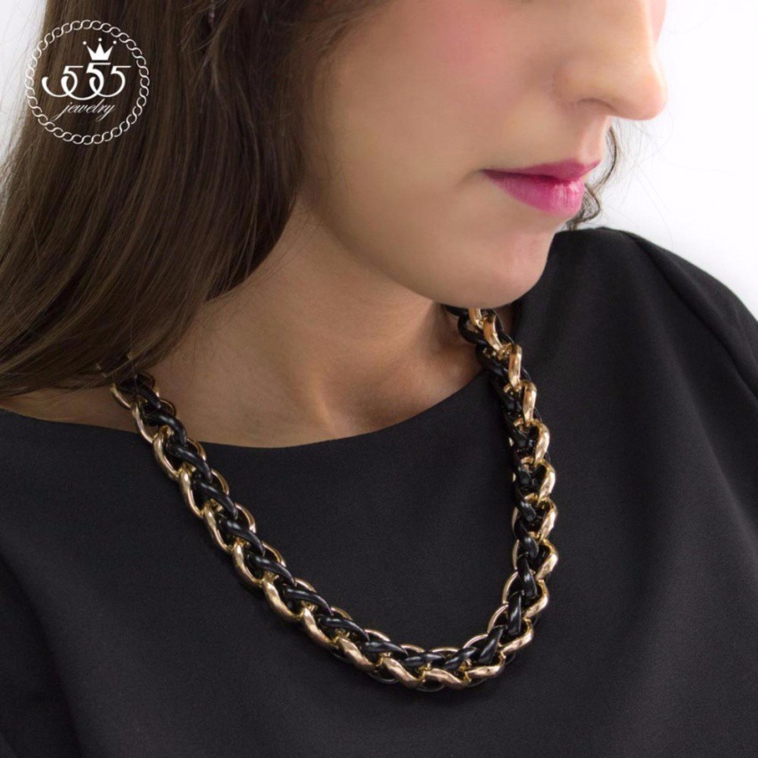 555jewelry สร้อยคอแฟชั่น สีทอง/ดำ รุ่น MNC-BC005 - (BC-BOX1) | Shopee ...