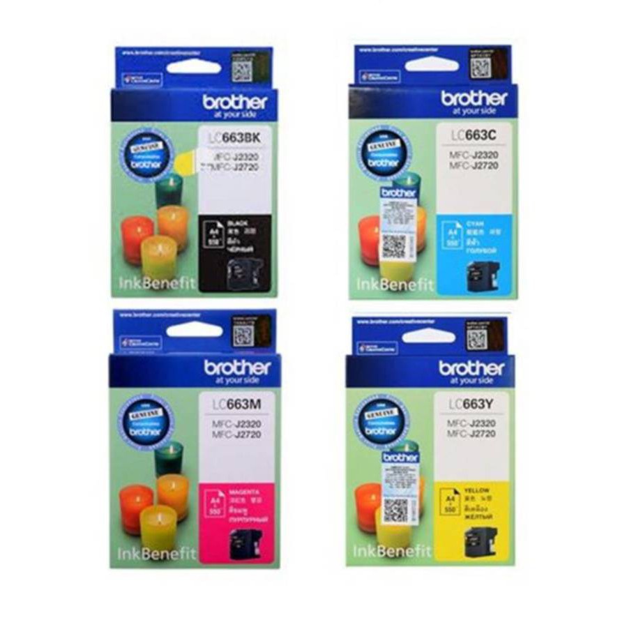 ตลับหมึก Brother LC 663 BK C M Y 4สี 1ชุด | Shopee Thailand
