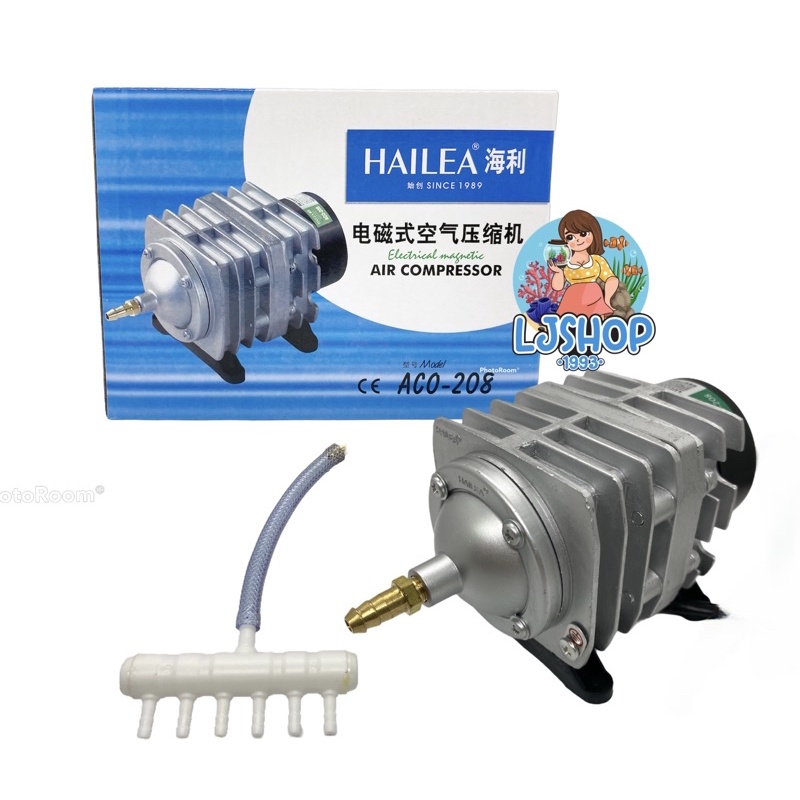 Hailea ACO-208 ปั๊มลมลูกสูบ ปั๊มออกซิเจน 25w | Shopee Thailand