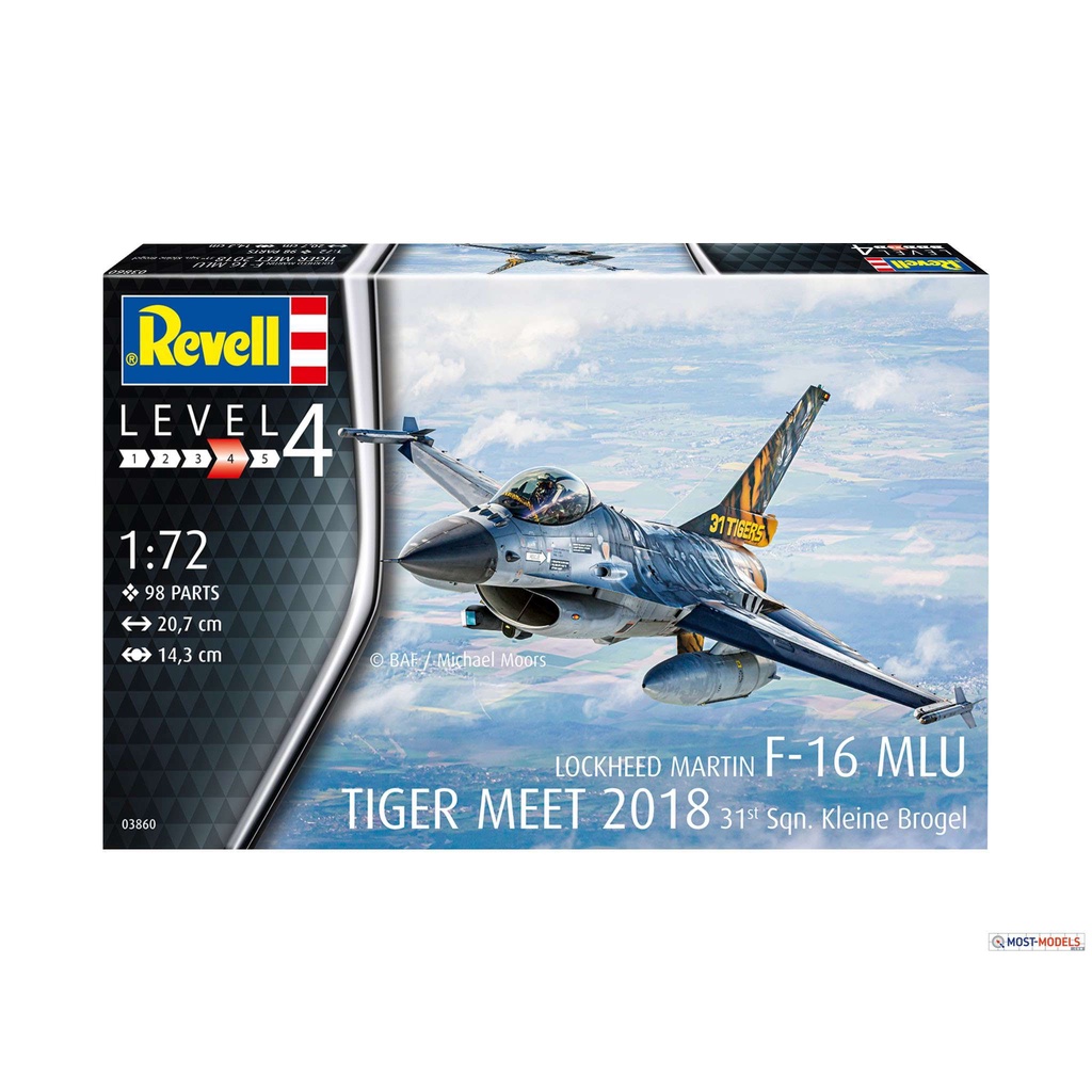 พลาสติก โมเดล ประกอบ REVELL สเกล 1/72 Lockheed Martin F-16 MLU TIGER ...