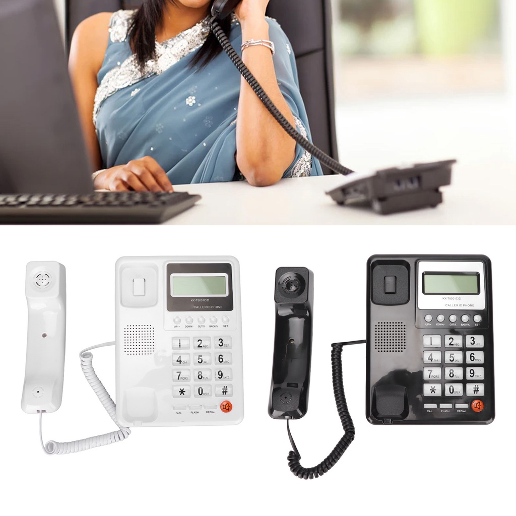 Electron000 Kx‐T8001Cid โทรศัพท์ตั้งโต๊ะ แบบมีสาย พร้อมหน้าจอ Lcd ฟังก์ชั่นโทรซ้ํา Fsk Dtmf ...