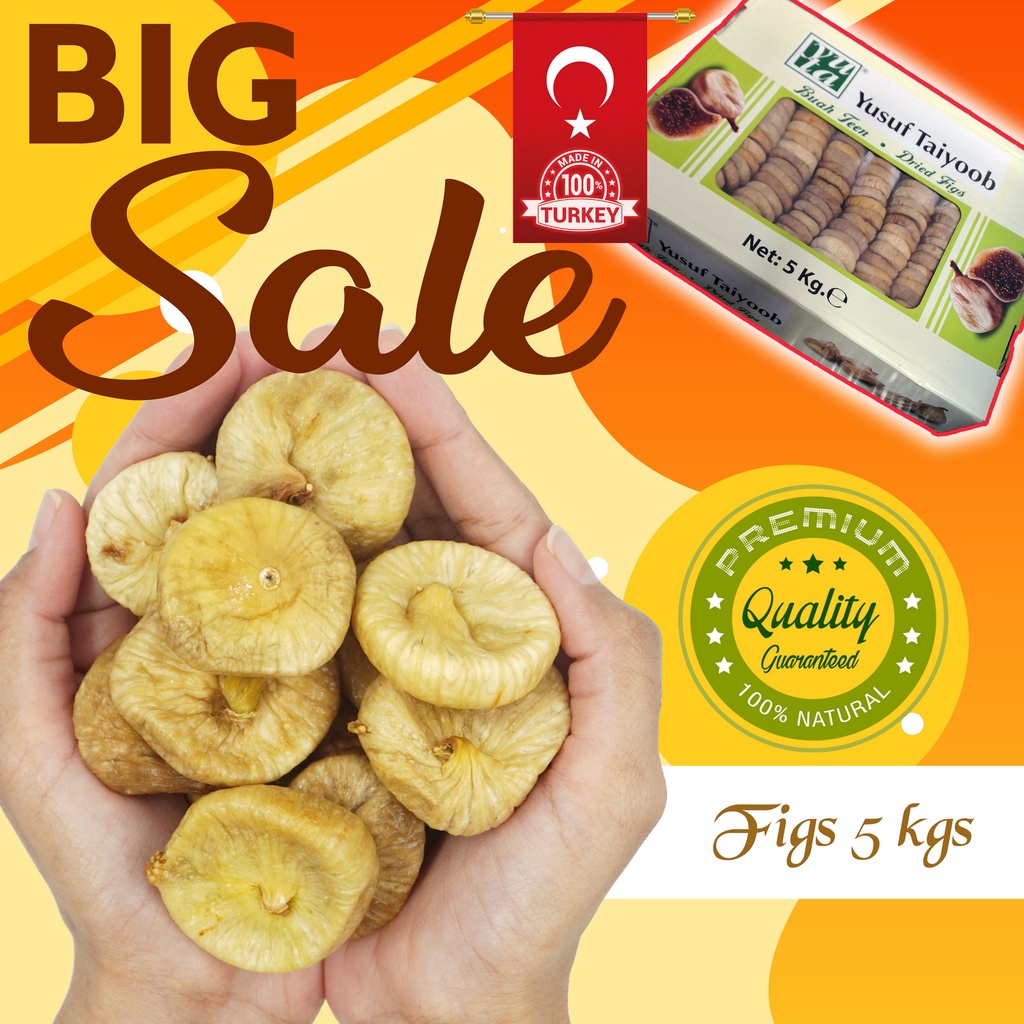 ขายส่ง😍 ลัง / Box 5 Kgs. 💝 ลูกฟิกซ์ (มะเดื่อแห้ง) /Premium Dried Figs 💝 Natural 100% 💝 Sugar ...