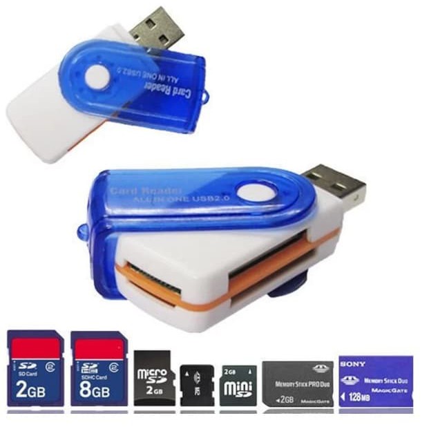 เครื่องอ่านการ์ด USB 4slot All In One USB Card Reader Memory Connector ...