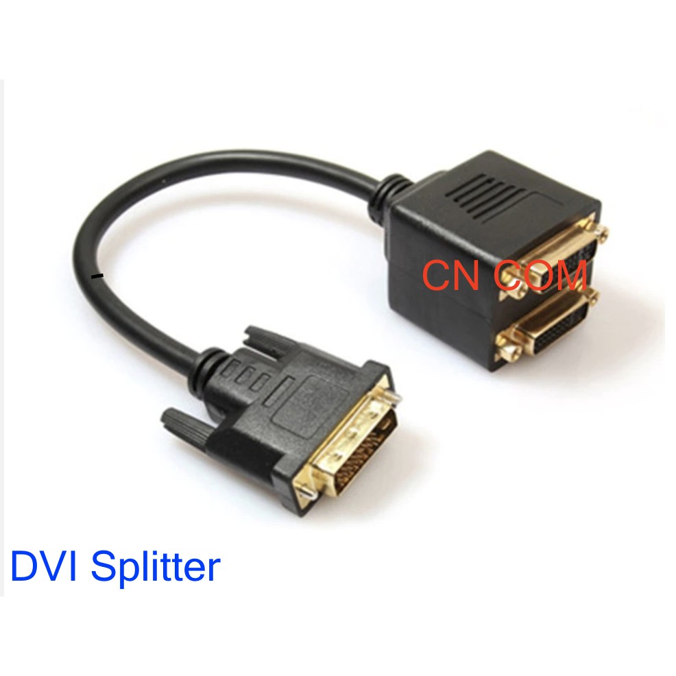ขนาดพกพา DVI Splitter อะแดปเตอร์ DVI-D ชายคู่2 DVI-I หญิง Y Splitter สายเคเบิลอะแดปเตอร์ ...