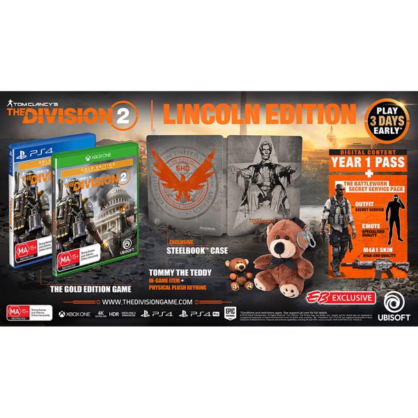 ชุดสะสม TOM CLANCY'S DIVISION 2 LINCOLN EDITION - STEELBOOK | Shopee ...