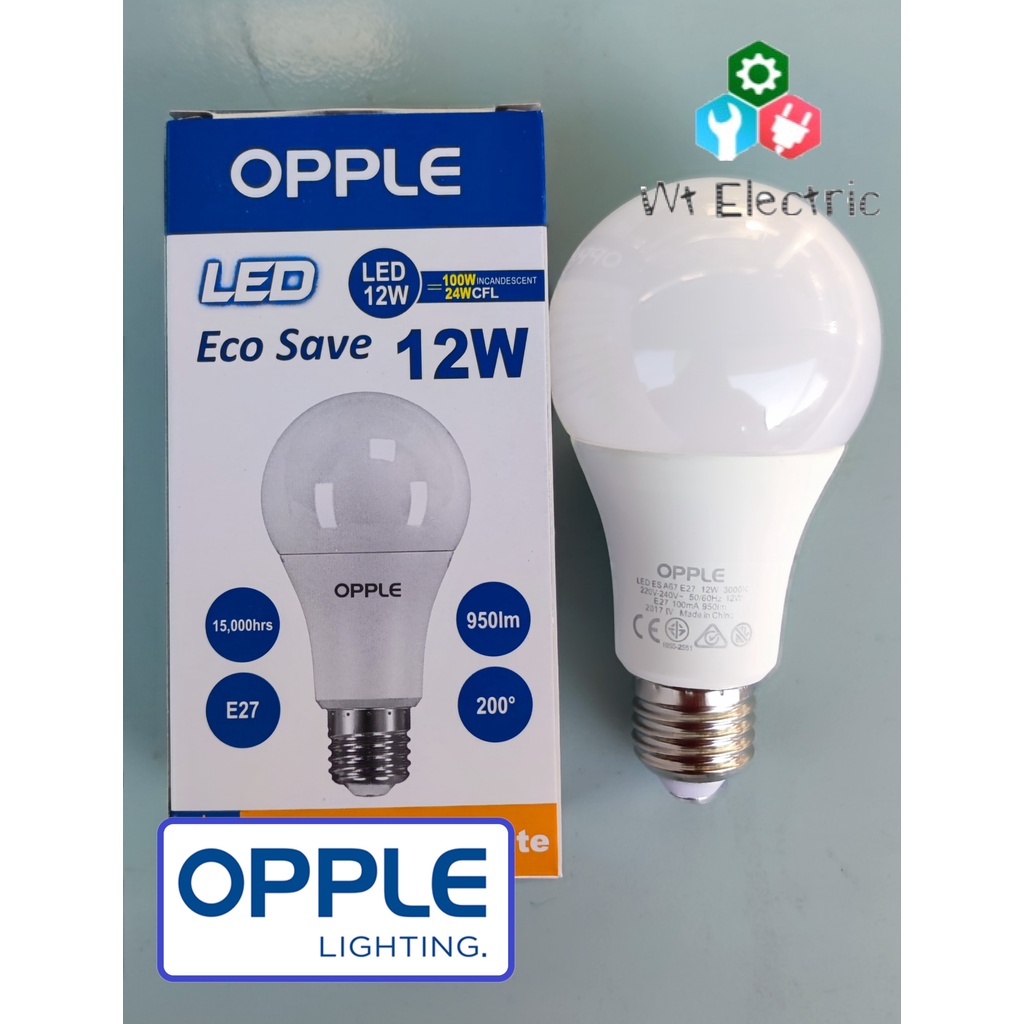 หลอดไฟ LED BULB A67 Eco Save OPPLE 12W ขั้วE-27 950LUMEN แสงวอร์ม ...
