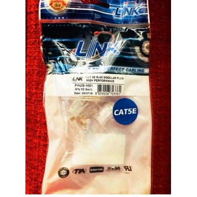 LINK US-1001 หัวแลน หัวตัวผู้ CAT5E, RJ45 Modular Plug, (10 ชิ้น/แพ็ค) | Shopee Thailand