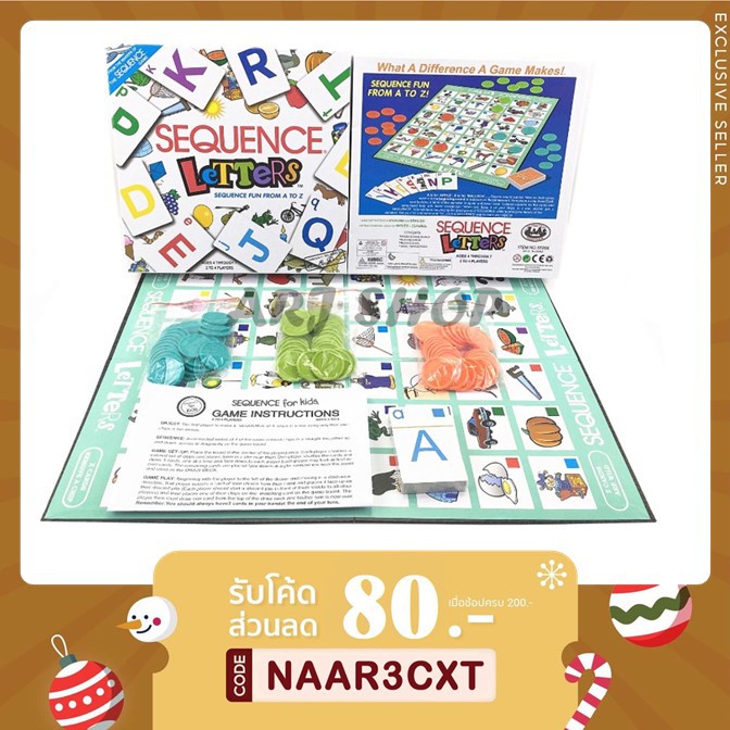 Sequence : Letters Board Game (อย่างดี) - บอร์ดเกม Letter เกมฝึกภาษา ...