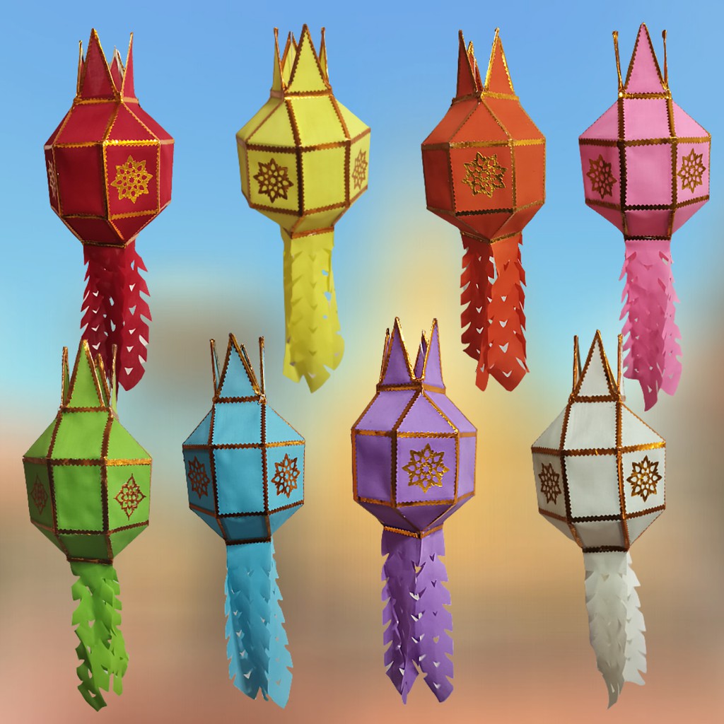 โคมผ้าล้านนา 6 นิ้ว (5 ลูก) | Shopee Thailand