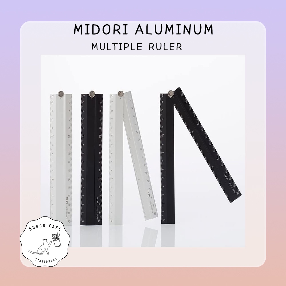 Midori Aluminum Multi Ruler 30cm. (Ruler/Compass Ruler) // มิโดริ ไม้ ...
