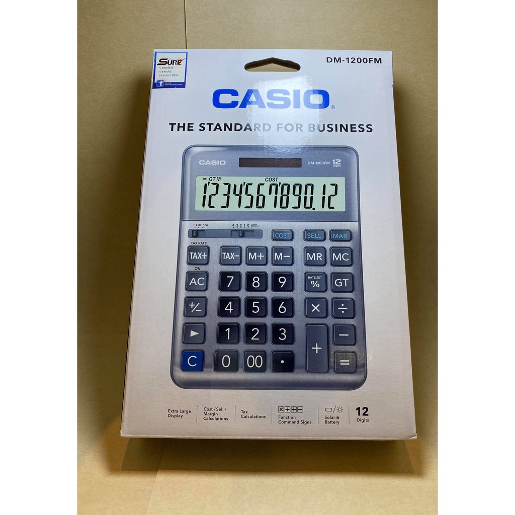 เครื่องคิดเลข Casio DM-1200FM DM-1400FM ของแท้100% รับประกัน 2 ปี ...