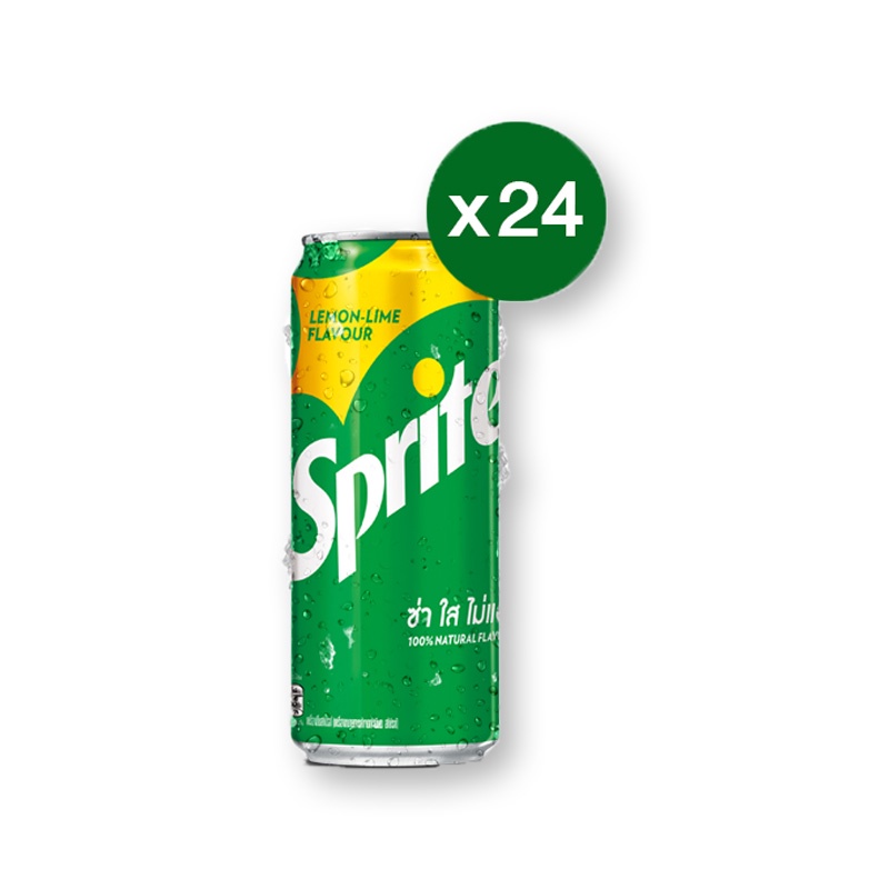 Sprite Soft Drink Lemon Lime Flavor 325 ml. Pack of 24 cans.สไปรท์ ...
