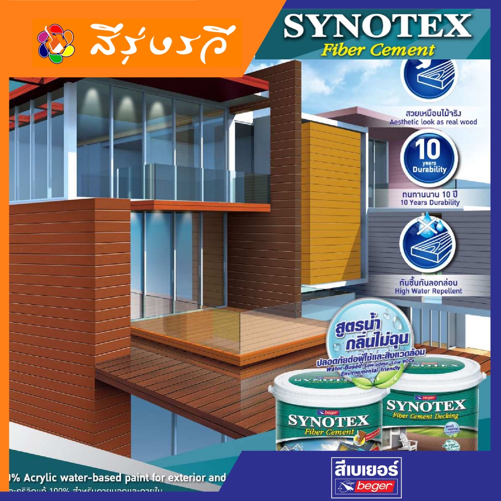 Synotex Fiber Cement เบเยอร์ สีทาไม้ไฟเบอร์ซีเมนต์ ซินโนเท็กซ์ สีทาไม้ ...