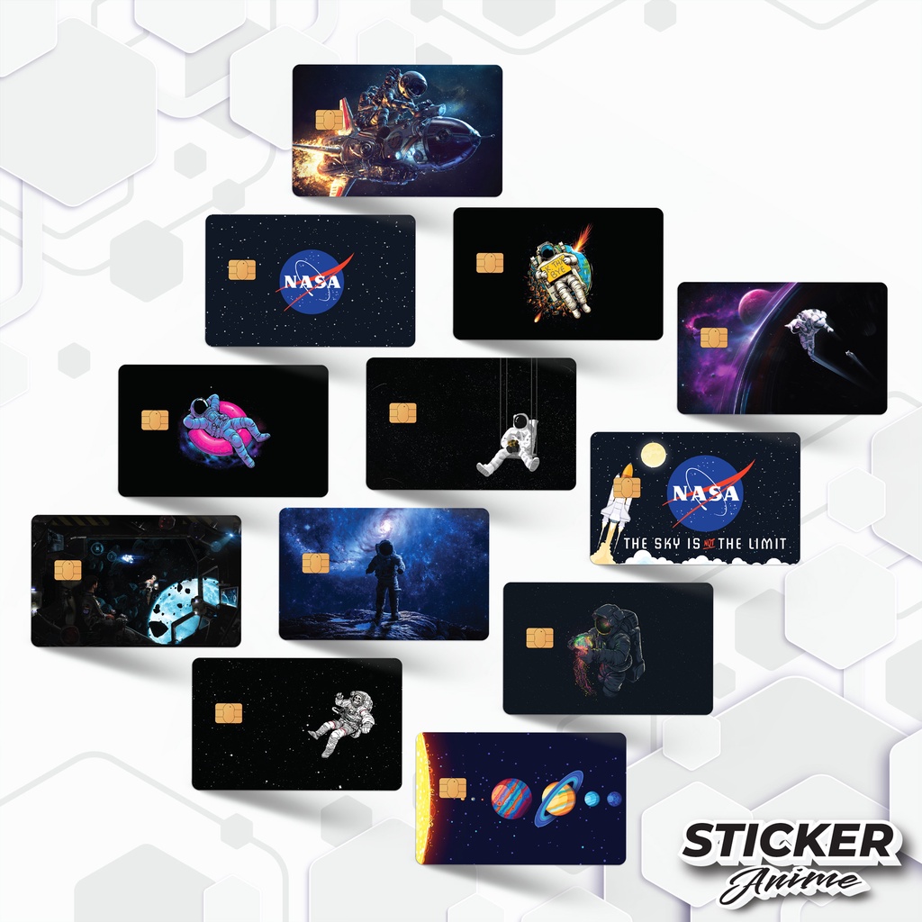 สติ๊กเกอร์อะนิเมะ Space Nasa Stiker Card Cover ATM Bank Debit Credit ...