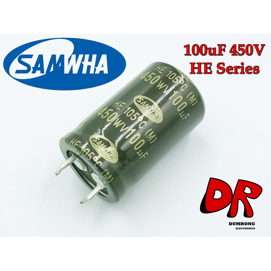 (1 ชิ้น) 100uF 450V SAMWHA HE series ตัวเก็บประจุ เกาหลีใต้ | Shopee ...