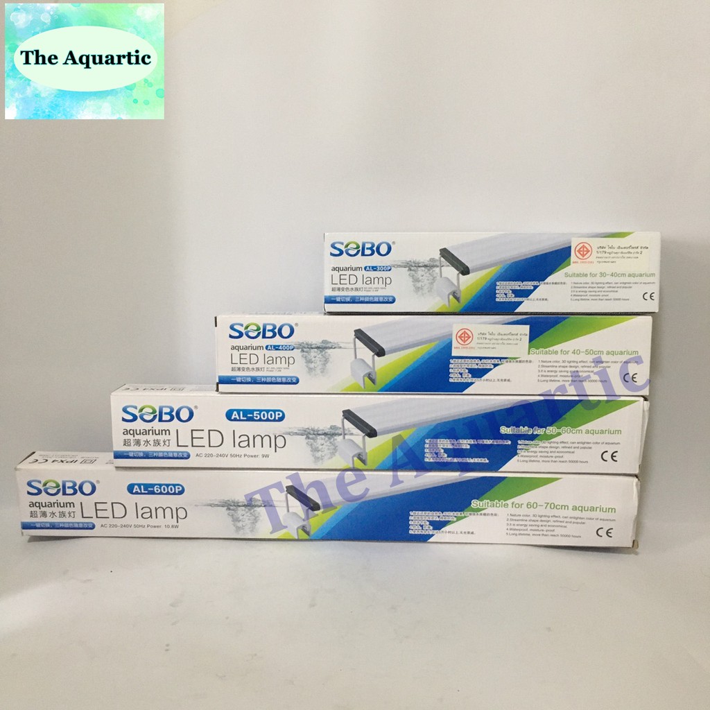 ไฟบนตู้ SOBO AL-300P , AL-400P , AL-500P , AL-600P ไฟบนตู้สำหรับตู้ปลา ตู้ไม้น้ำ ไฟLED 3 สเต็ป ...