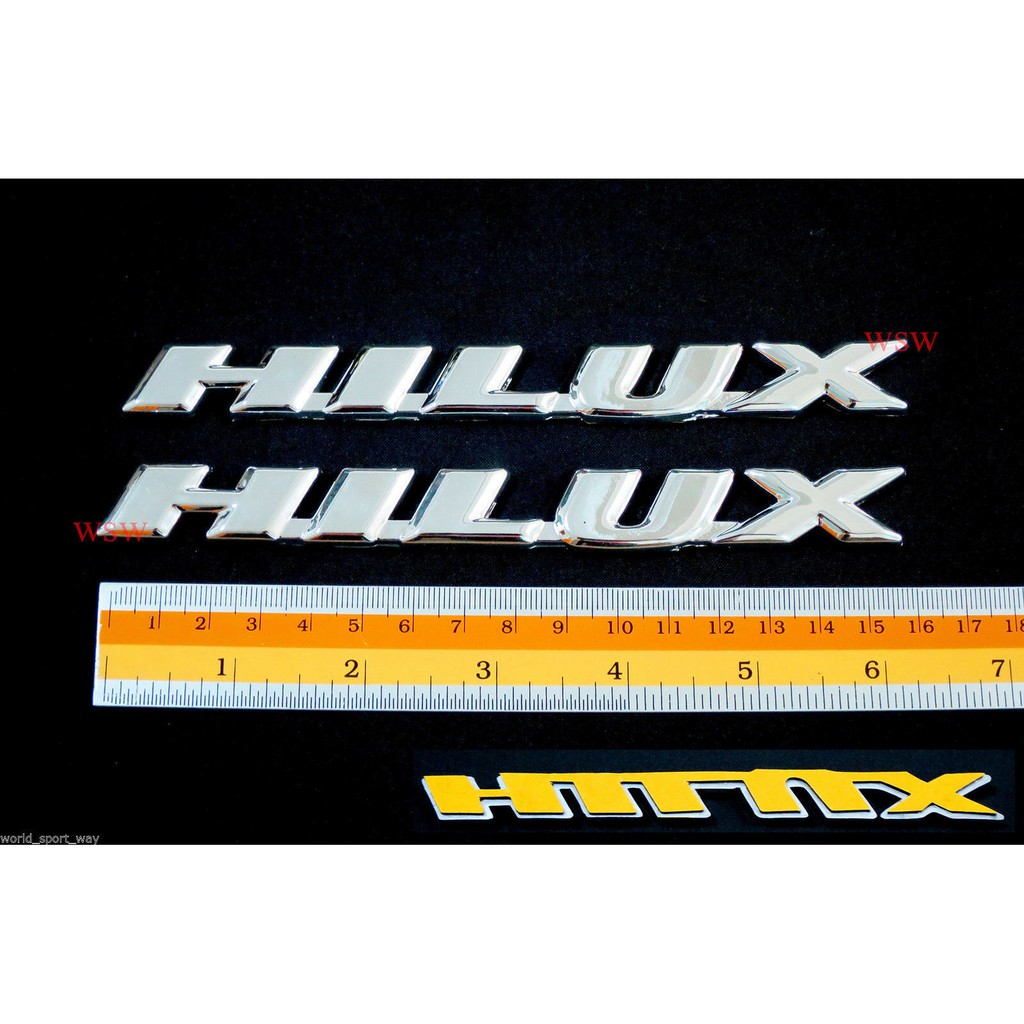 (2ชิ้น) HILUX LOGO แผ่นป้ายไฮลักซ์ สีชุบ สำหรับรถโตโยต้า ไทเกอร์ ไมตี้ ...