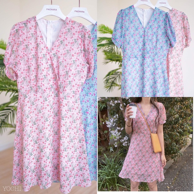 🌸🌸Mini dress flowers pink🌸🌸 | Shopee Thailand
