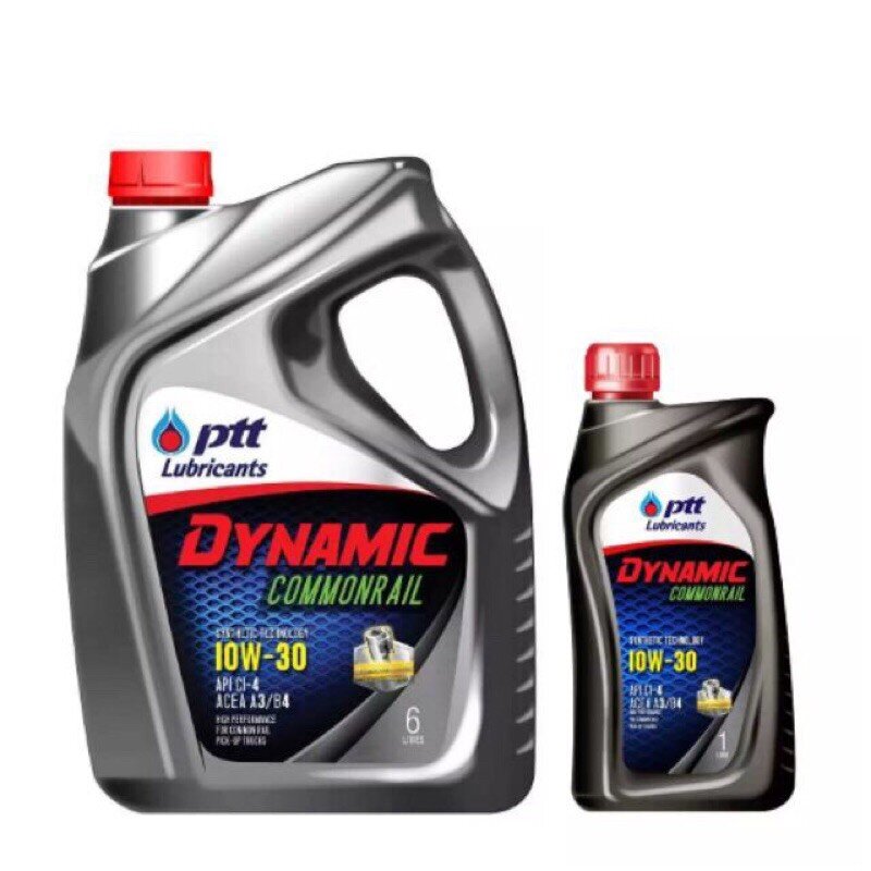 PTT น้ำมันเครื่อง ปทต Dynamic commonrail 10W-30 ดีเซล ขนาด 6L แถม 1L | Shopee Thailand