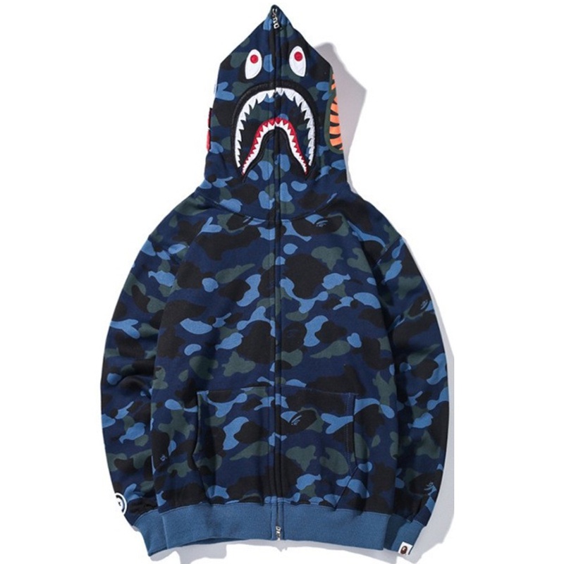 Bape Shark ใหม่ ชุดวอร์ม เสื้อฮู้ดดี้ พิมพ์ลายการ์ตูน สไตล์ฮิปฮอป เหมาะ ...