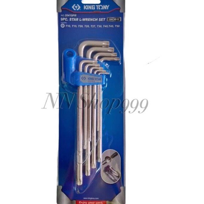 ชุดประแจท็อกซ์/ดาว/หัวจีบ(มีรู) King Tony 9 ตัวชุด รุ่น 20419PR แท้ 100 ...