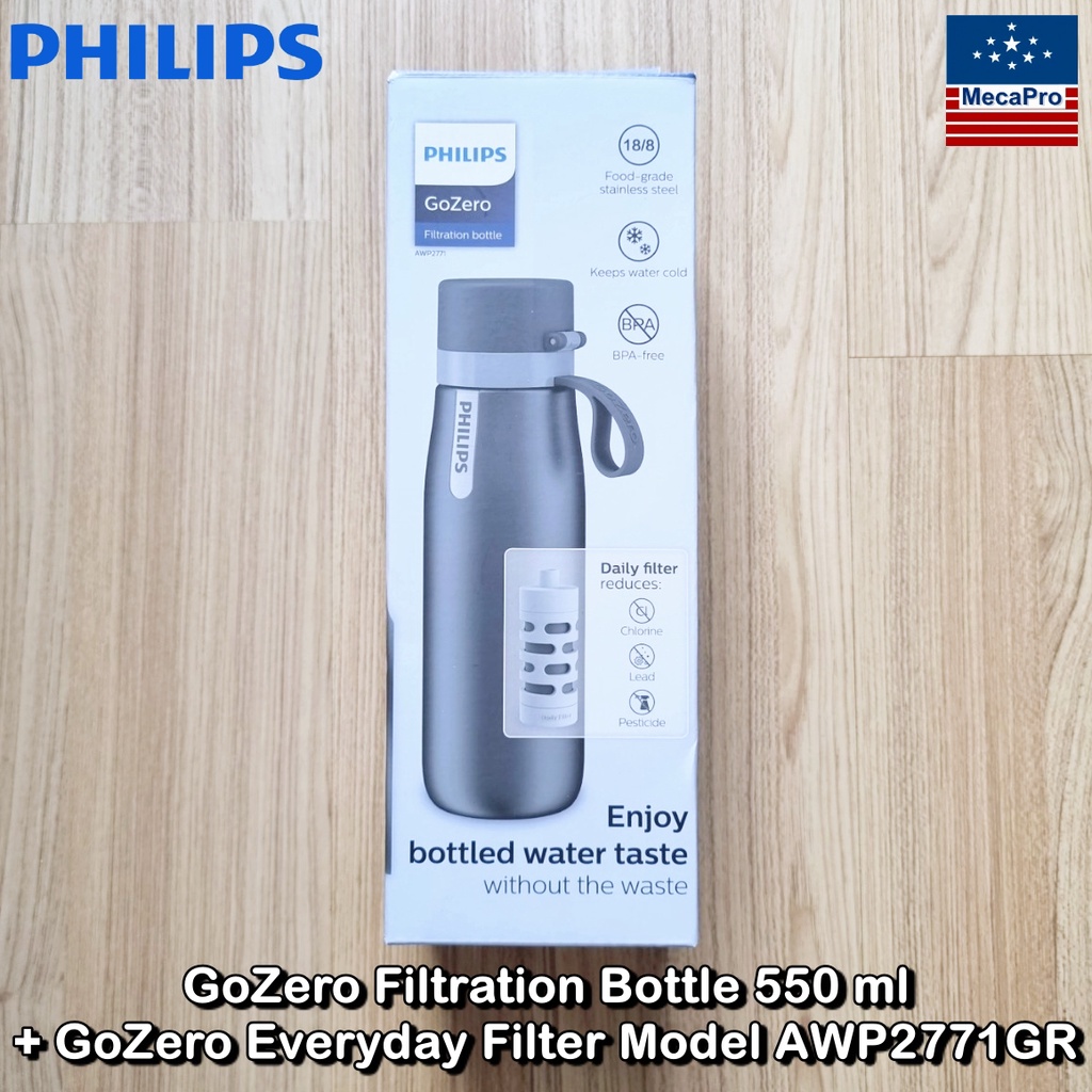Philips® GoZero Filtration Bottle 550 ml + GoZero Everyday Filter Model ...