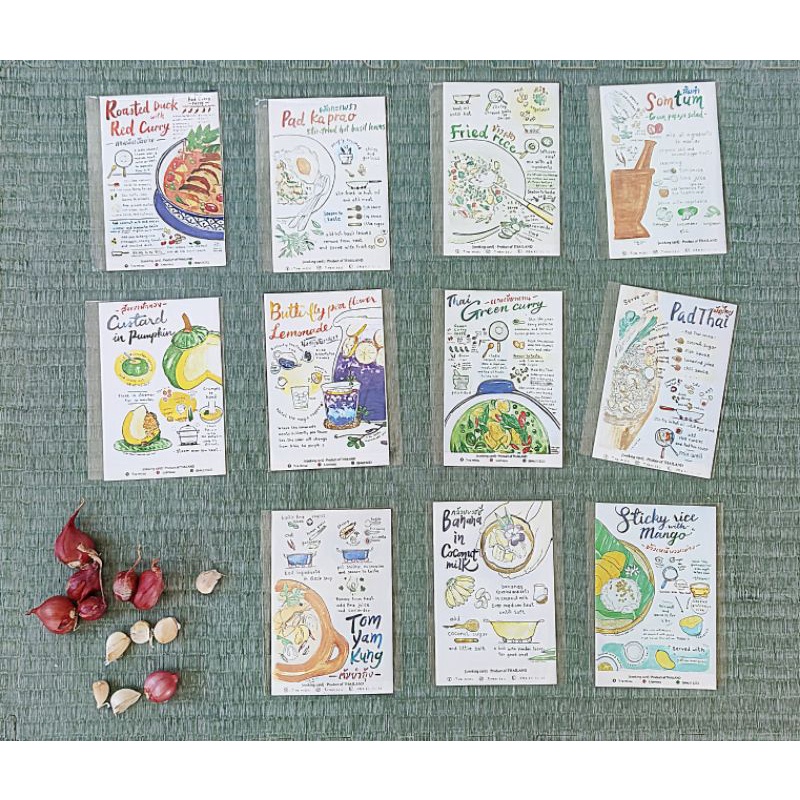 Thai cooking card โปสการ์ด original design by T-ramissu | Shopee Thailand