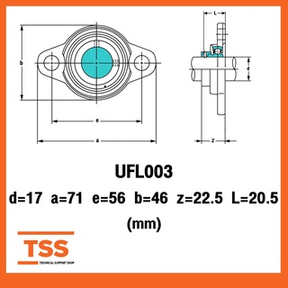 UFL003 ตลับลูกปืนตุ๊กตา FLANGE BEARING UNITS ( สำหรับรูเพลาขนาด 17 มิล ) UFL 003 | Shopee Thailand