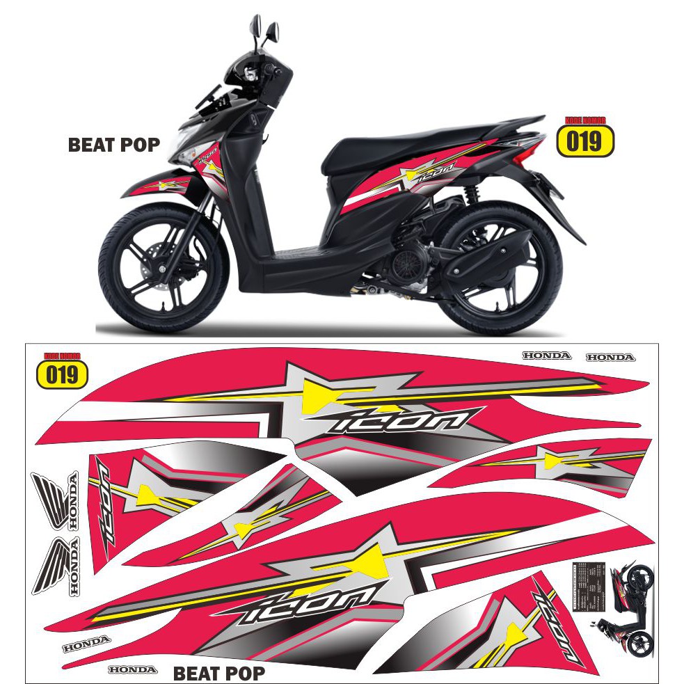 สติกเกอร์รูปลอก ลาย Honda Beat Pop Semifullbody Variation Rz01 | Shopee ...