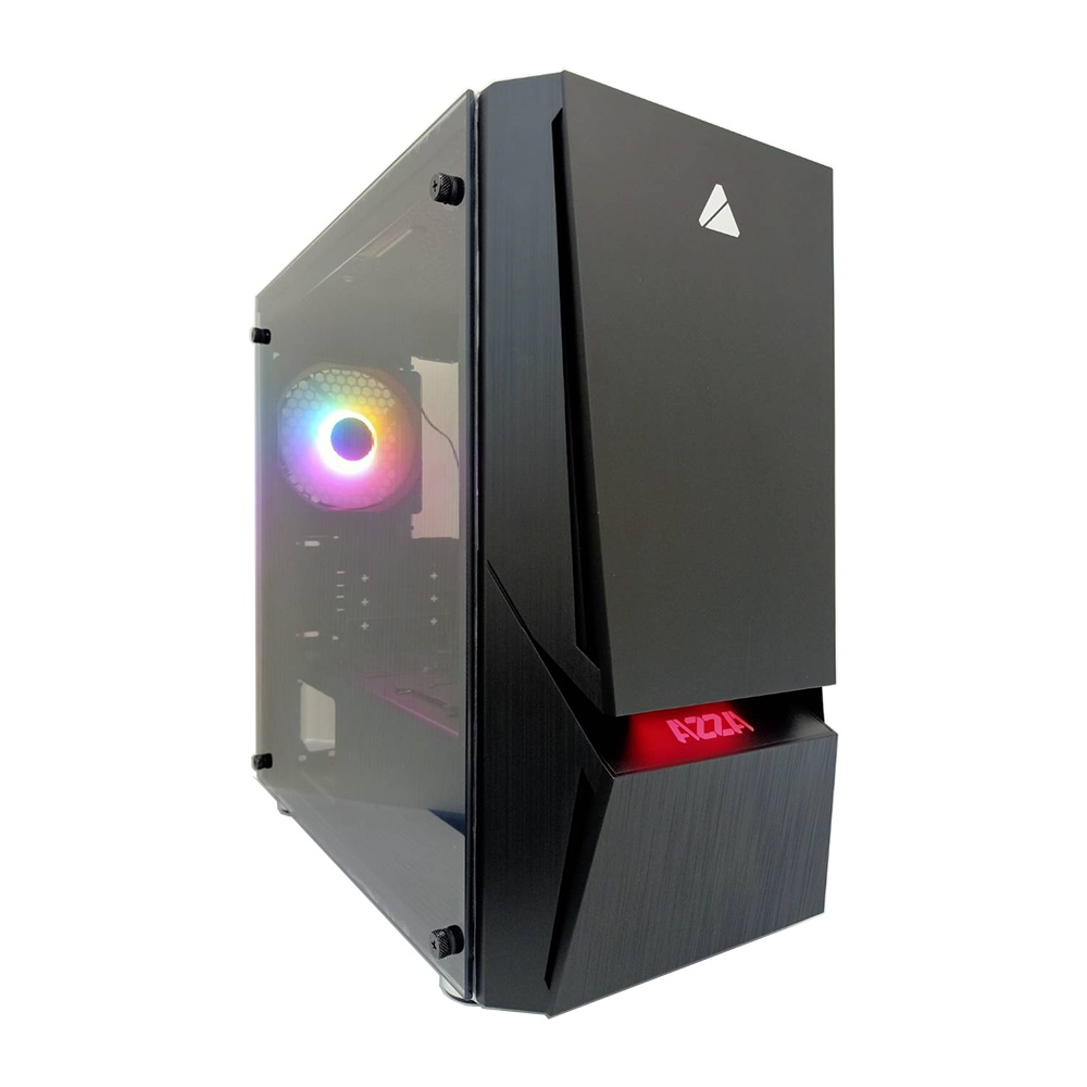 AZZA Micro ATX Mid Tower Tempered Glass RGB Gaming Case LUMINOUS 110 ...