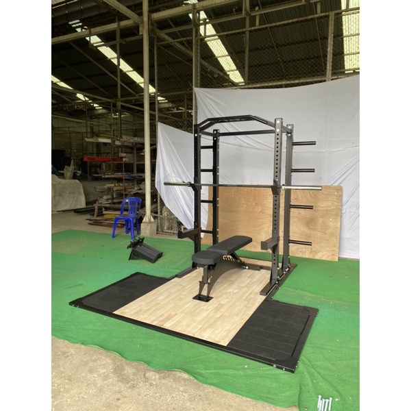 Home Gym Set เซ็ทโฮมฟิตเนส Home Fitness Power Rack + Bench + Barbell ...